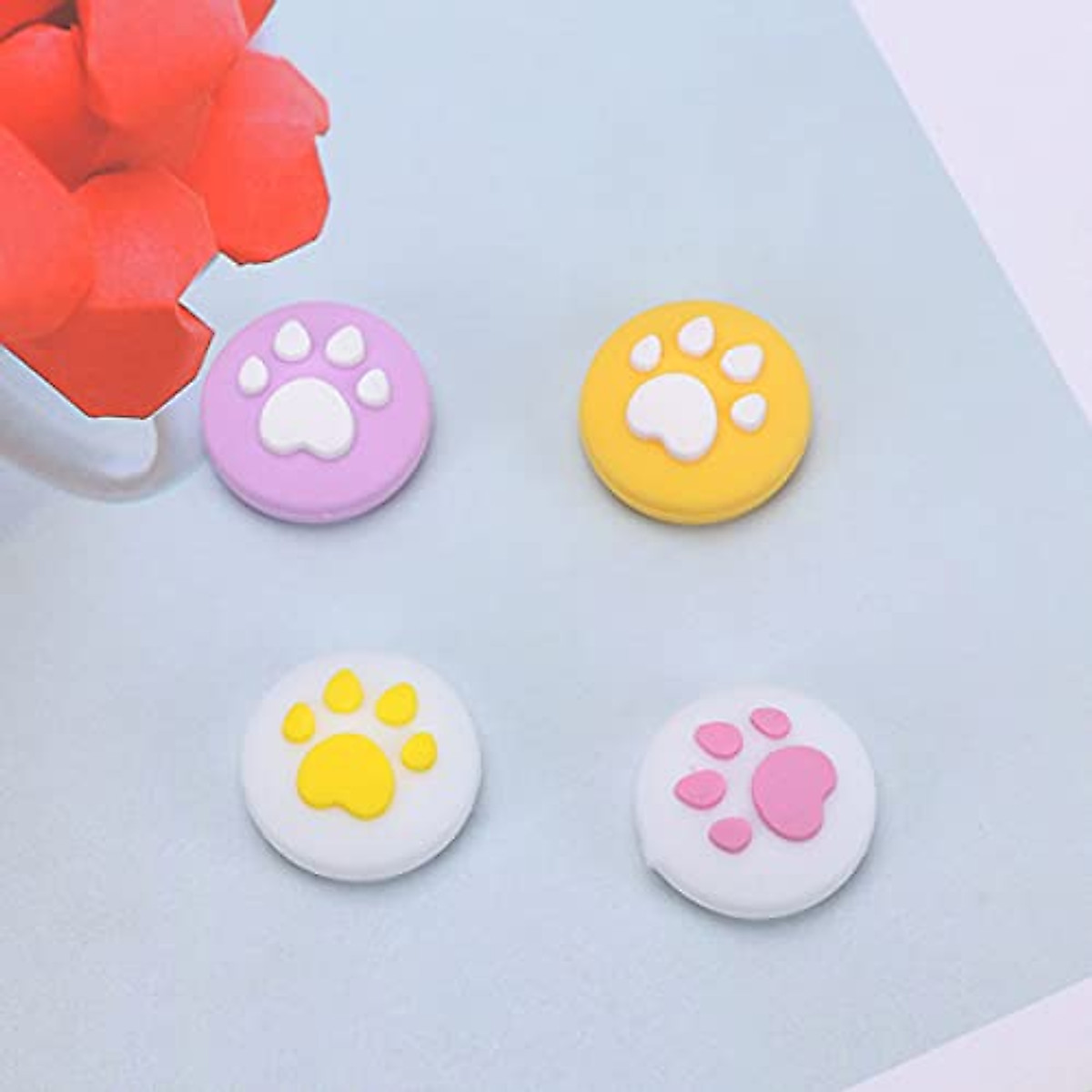 ifundom 4pcs Silicone Rocker Cover Cat Claw Design Joystick Cap Compatible for Switch