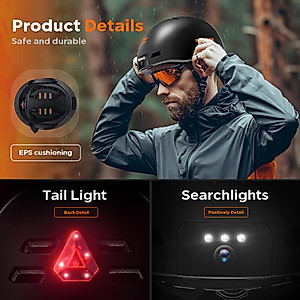 Smart Bike Helmet for Adult, Helmet with Camera(32GB TF Card Included), Helmet Video Recorder with Security Lights for Safe Riding，Motorcycle Helmet，tachograph