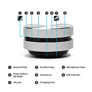 Nebunovo Bone Conduction Humbird Speaker Bluetooth with Magnetic Stickers, Bone Speakers Turn Anything into Speakers Humbird Speaker Wireless Bass Sound for Travel (Silver Humbird)
