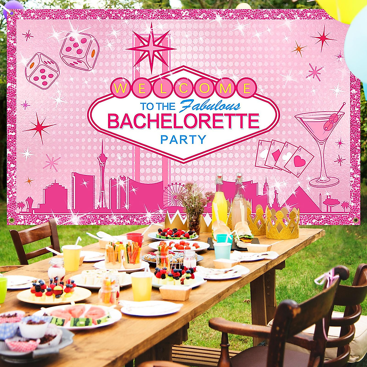 Avezano Las Vegas Bachelorette Backdrop Welcome Tofabulous Las Vegas Bachelorette Party Decorations Banner Pink Casino Casino Theme Prom Bachelorette Banner Supplies Props 70.8 x 43.3 Inch