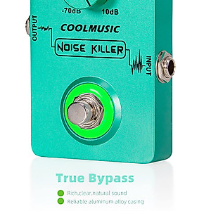 COOLMUSIC C-CS02 Noise Guitar Effect Pedal, Noise Killer Guitar Pedal Noise Suppressor Effect 2 Modes for Electric Guitar and Bass True Bypass