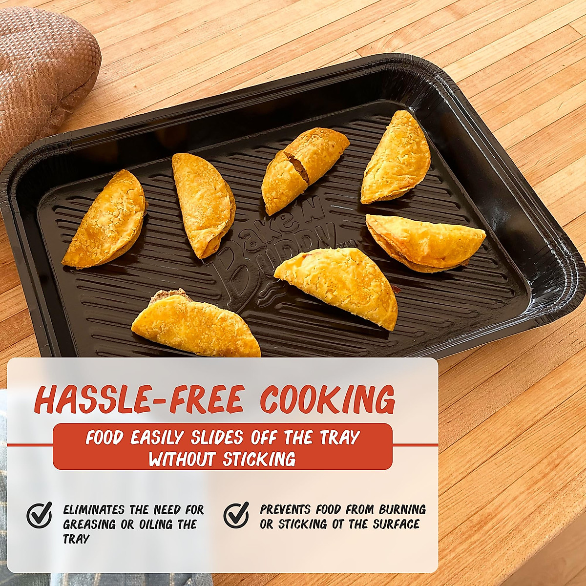 Bake 'N Buddy 9x13 Kitchen Disposable Cooking Tray 8-Pack Party Serving Trays - Foil Pan for Baking, Bacon, Crawfish - Oven and Microwave Safe Foil Pans - Catering Trays, Roasting Pan