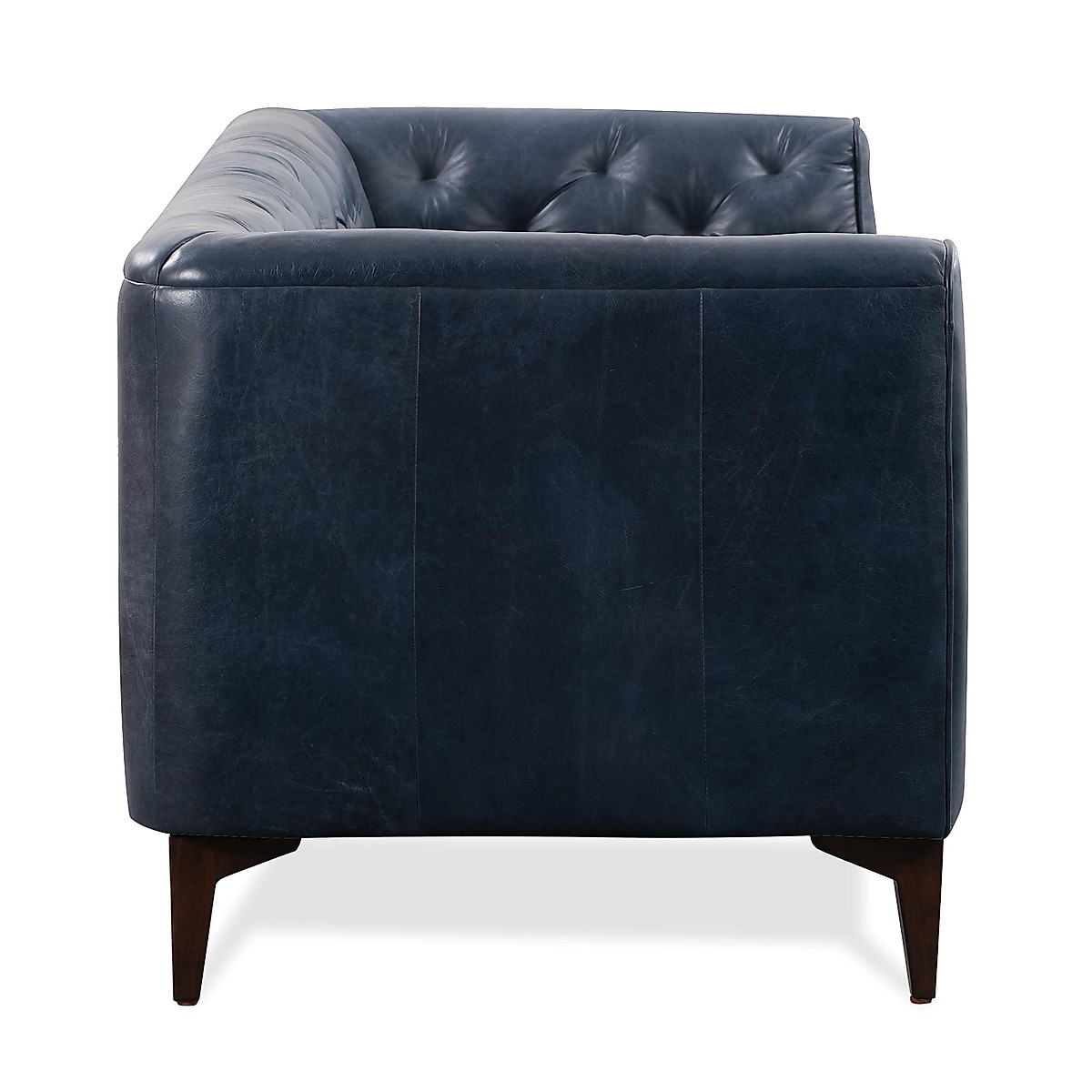 POLY & BARK Essex Sofa in Full-Grain Semi-Aniline Italian Tanned Leather in Midnight Blue