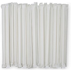 7.75 inch Disposable Plastic Straws Translucent 500 Counts Individually Wrapped Drinking Straws BPA Free