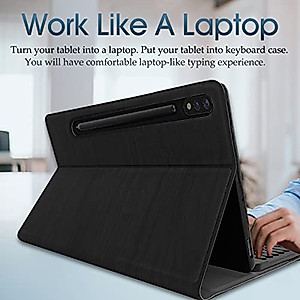 REAL-EAGLE Galaxy Tab S8 2022/ S7 2020 11 Inch Backlit Keyboard Case, 7 Color Backlight Detachable Wireless Keyboard with Filo Case Fit Samsung Galaxy Tab S8/ S7 SM-X700/X706/T870/T875/T876,Black