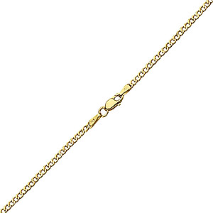 PORI JEWELERS 10K Gold 2.0mm Cuban/Curb Link Chain Necklace-Multiple lengths available-Made In Italy (Yellow, 22)