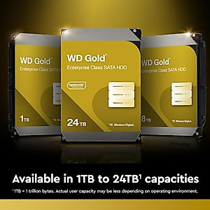 Western Digital 4TB WD Gold Enterprise Class Internal Hard Drive - 7200 RPM Class, SATA 6 Gb/s, 256 MB Cache, 3.5" - WD4003FRYZ
