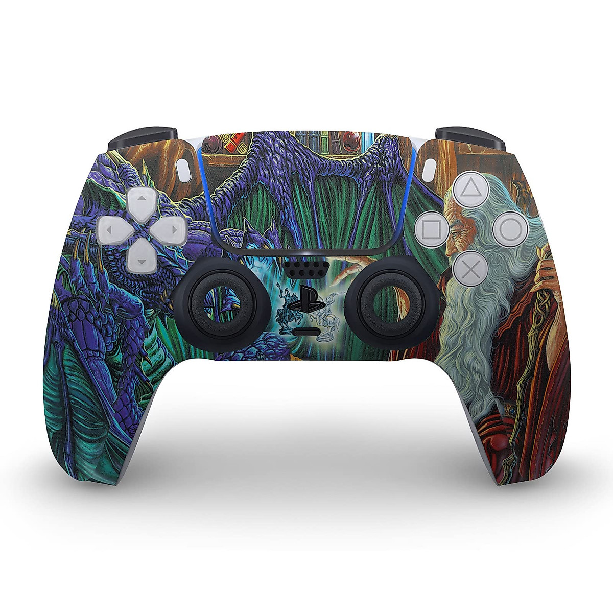 Head Case Designs Officially Licensed Ed Beard Jr Wizard Friendship Dragons Vinyl Faceplate Gaming Skin Decal Compatible With Sony PlayStation 5 PS5 Digital Edition Console and DualSense Controller