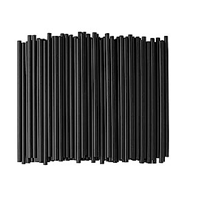 100 Black Biodegradable Paper Straws co-Friendly Biodegradable Drinking Straws Bulk for Party Supplies, Bridal/Baby Shower, Birthday, Mixed Drinks, Weddings, Restaurant, Food Service, Drink Stirrer