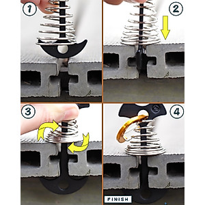 NACETURE Deck Anchors Pegs with Carabiners - Tie Down Anchor Rope Tensioner | Rope Tent Tie Down Stakes Clips, Canopy Tent Anchors Outdoor Camping Tent Accessories 10 Pack (Black)