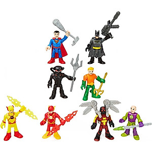 Fisher-Price Imaginext DC Super Friends Batman Toy Super-Hero Showdown Figure Set, Superman Aquaman The Flash, Preschool Kids Ages 3+ Years
