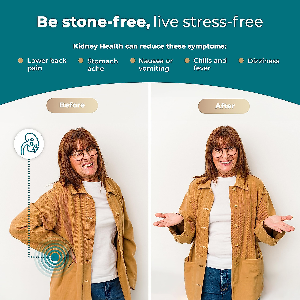 PUREHEALTH RESEARCH Kidney Health Formula - Complete Kidney Cleanse Solution from Effective Kidney Stones Dissolver with Chanca Piedra Stone Breaker for Ultimate Kidney Support - 1 Bottle