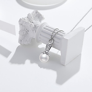 Pearl Urn Necklace for Ashes Sterling Sliver Cremation Jewelry for Ashes Memory Keepsake Necklace Ashes Necklace for Women Girls