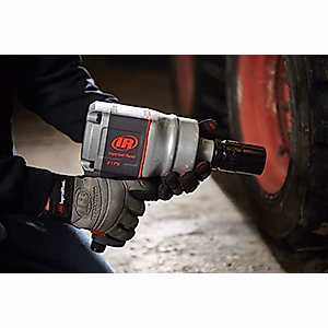 Ingersoll Rand 2175MAX 1" Pistol Grip Impact Wrench, Air Powered, Up to 2000 ft lbs Reverse Torque Output, Lightweight, 360 Degree Adjustable Handle, Steel Core, Gray