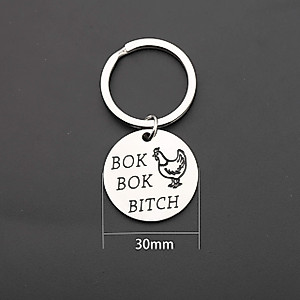 MAOFAED Funny Chicken Gift Chicken Lover Gift Chicken Keychain Crazy Rich Asians Inspired Keychain Gift for Friend