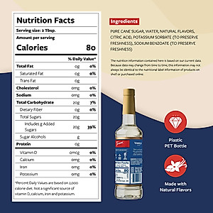 Torani Coffee Syrup, Vanilla Flavored Syrup for Drinks, Pump Included, 25.4 Fl Oz