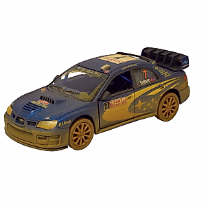 KiNSMART 2007 Subaru Impreza WRC Racing Edition 5 Inch 1:36 Scale Die Cast Metal Model Toy Race Car After Race Dirty Version