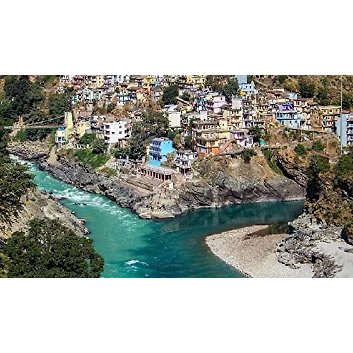 Devprayag Gangajal Holy Ganga Water from the Origin of River Ganga at Devprayag in Clear Glass Bottle 100ml (3.38oz)