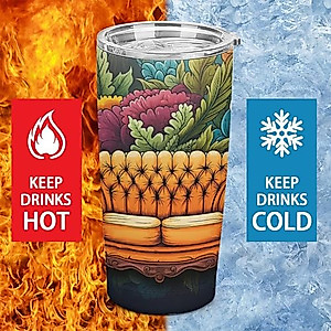 20 Oz Tumbler With Straw Leak Proof Thermos Cup, Couch Stainless Steel Insulated Travel Coffee Mug Fit for Car Cup Holder