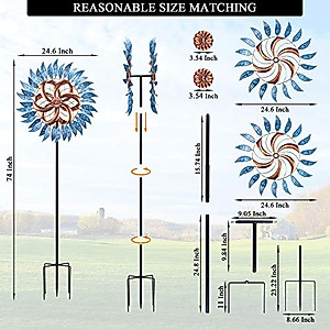 Wind Spinner Large Wind Mill Metal Outdoor Indoor Large Two-Way Wind Sculptures for Garden Patio Yard Decor