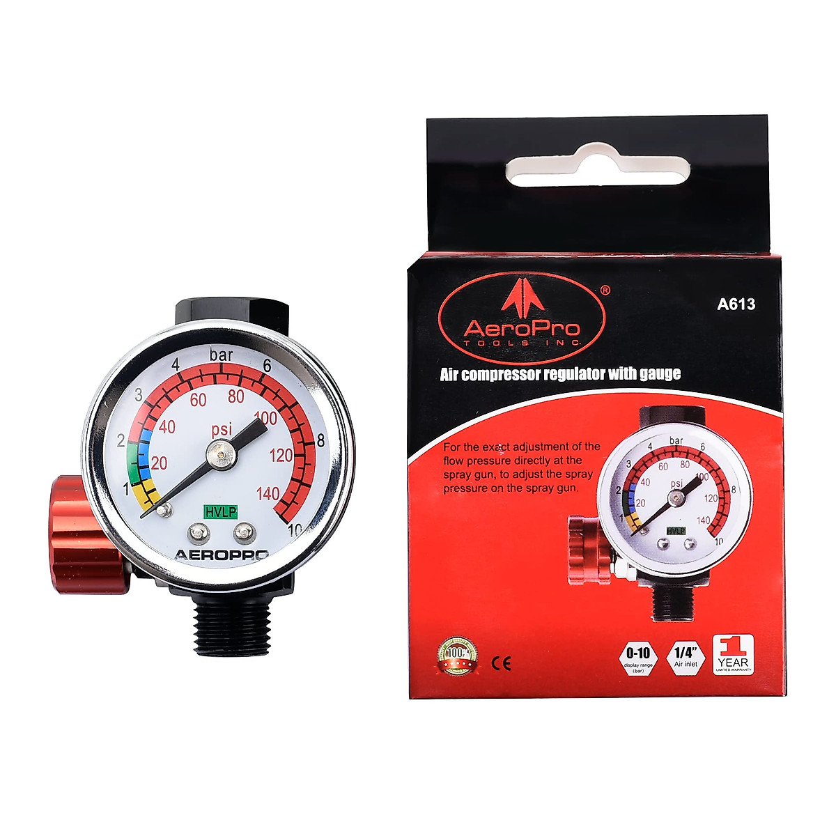 AEROPRO TOOLS Air Regulator for Spray Guns and Pnuematic Tools (1/4" NPT)