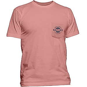 Salt Life Mens First Light Short Sleeve Classic Fit Shirt, Pink Clay, X-Large