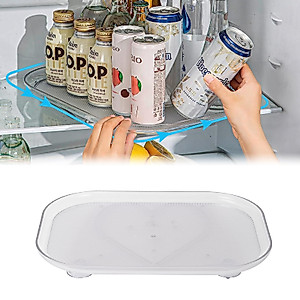 Square Lazy Susan for Refrigerator, Lazy Susan Turntable Refrigerator Organizers and Storage, Countertop Condiment Storage Rack for Kitchen, Fridge, Cabinet, Dining Table (15.67 X 11.73 in)