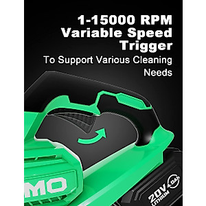 KIMO Cordless Leaf Blower - 200 CFM 170 MPH Battery-Operated Blower for Blowing Leaves, Snow Debris and Dust, 20V Electric Leaf Blower with 4.0Ah Battery and Charger for Yard| Patio| House |Jobsite