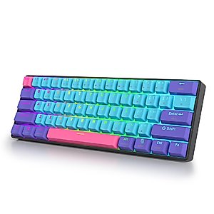 Guffercty kred GK61 60 Percent Wireless Bluetooth Mechanical Gaming Keyboard with hot swappable Switches 60% RGB Backlit for Windows/Mac/Android (Gateron Optical Yellow, Joker)