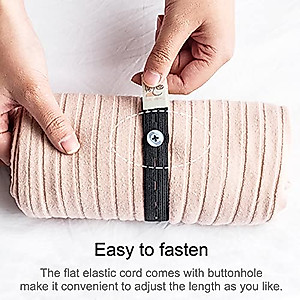 Veiai Clothing Storage Strap, 24PCS Wrapping Storage Straps with Button Clothes Organizer Tool for Houseware Closet, Travel, Trip