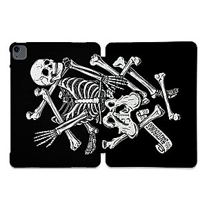 Halloween Skeleton Bones Skull Pattern Case Compatible with All Generations iPad Air Pro Mini 5 6 11 inch 12.9 10.9 10.2 9.7 7.9 Plastic Fabric Cover Slim Smart Stand SN517 (8.3" Mini 6th gen)