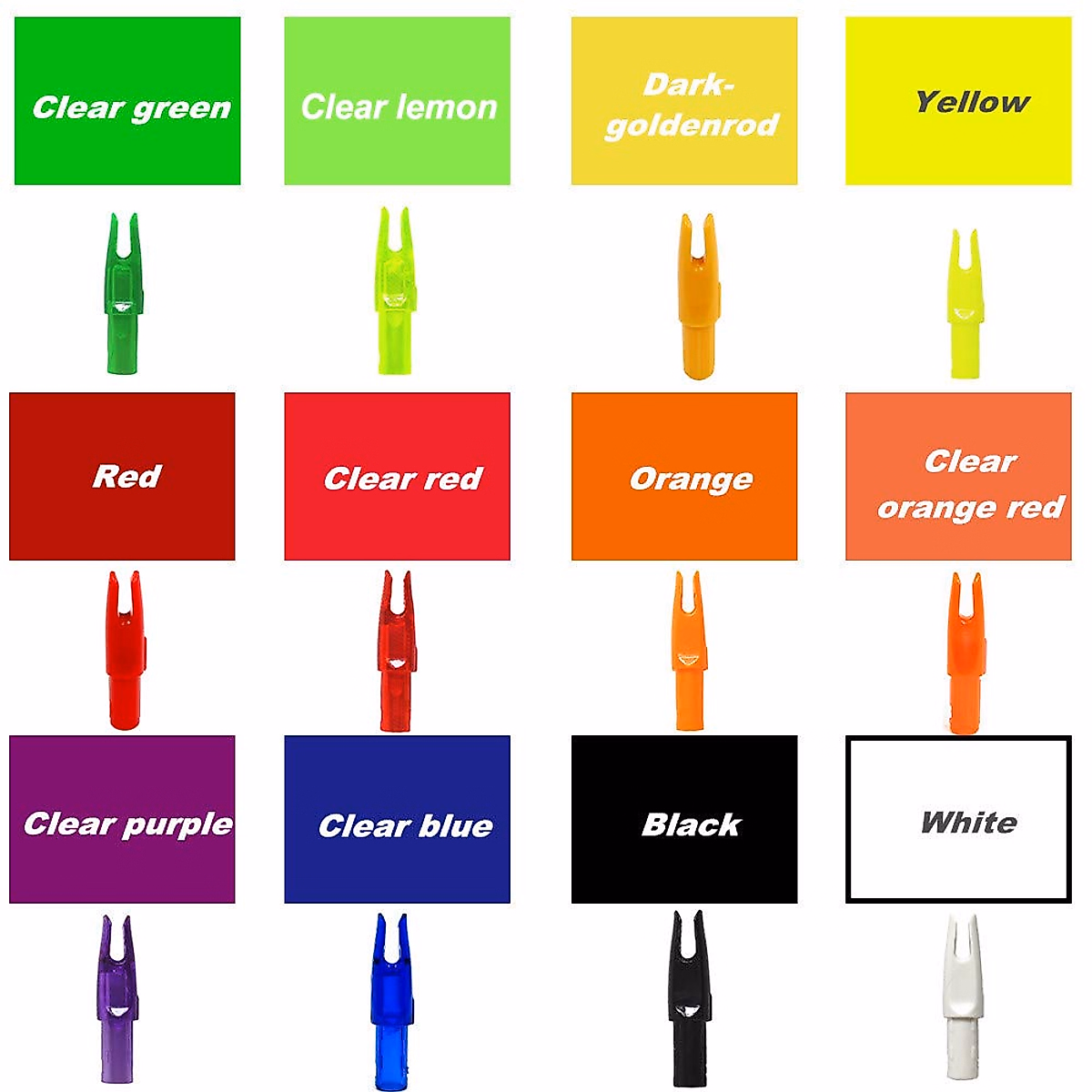 Zhan Yi Arrow Nocks 0.246 inch Inside Diameter Inserts 6.20mm 60 Pack for Archery Standard Size(0.244" to 0.246") Arrows (Clear Red)