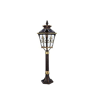 Vintage Solar Column Light LED Post Lamp Outdoor Retro Glass Lantern European Antique Aluminum Metal Courtyard Lighting Park Community Path Street Light Victorian High Pole Lamp IP65 Deck Patio