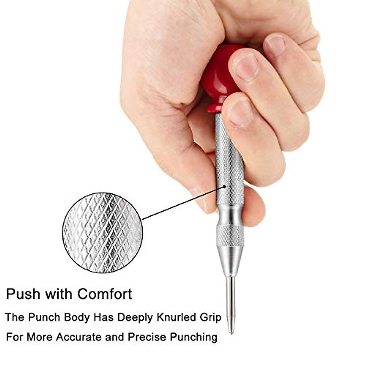 Riyiter 7 Pcs 1/4 Inch Metric Thread Tap M3-M10 HSS Spiral Hex Shank Combination Drill Screw Tap Bit Set with Automatic Spring Loaded Center Punch Tool