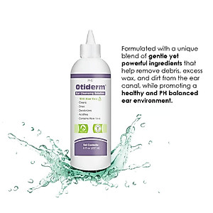 Otiderm Ear Cleansing Solution for Dogs and Cats - Deodorize and Gently Clean - Anti-Irritant Formula with Neutral pH and Aloe Vera - Healthy Ears - 8 fl oz, 3-PACK