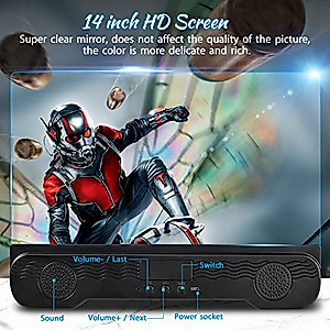 14 inch Phone Screen Magnifier with Bluetooth Speaker,Mobile Phone Screen Amplifier with 2-in-1 Foldable Stretch Stand Holder Portable 3D Screen Magnifying Glass for All Smartphones(Black)