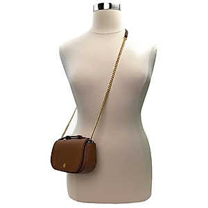 Tory Burch Emerson Top Handle Women's Saffiano Leather Crossbody Bag (Moose)