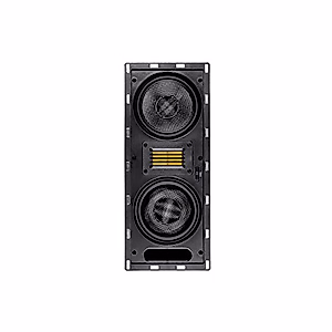 Monoprice 3-Way Carbon Fiber In-Wall Column Speaker - 6.5 Inch (Each) With Ribbon Tweeter, 8 Ohm Nominal Impedance, Magnetic Grille, 200 Watt Max, White - Amber Series