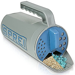 SPREI Spot Spreader 80 oz Handheld Shake Dispenser for Salt, Seed, Grass and Garden Multiple Sized Openings for a Variety of Uses