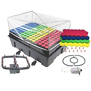 Cloning Machine 140 site with Oxygen Bubbler Kit and Extra 1 5/8 inch Mixed-Colored Clone Collars Pack of 72