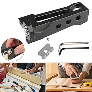 Funnytek Edge Banding Trimmer - Chamfer Plane Edge Banding, Handle Edge Trimmer Manual Planer Woodworking Blade Edge Corner Planer Quick Edge Chamfer Burr Scraper Tool for Deburring Sealing (R1)