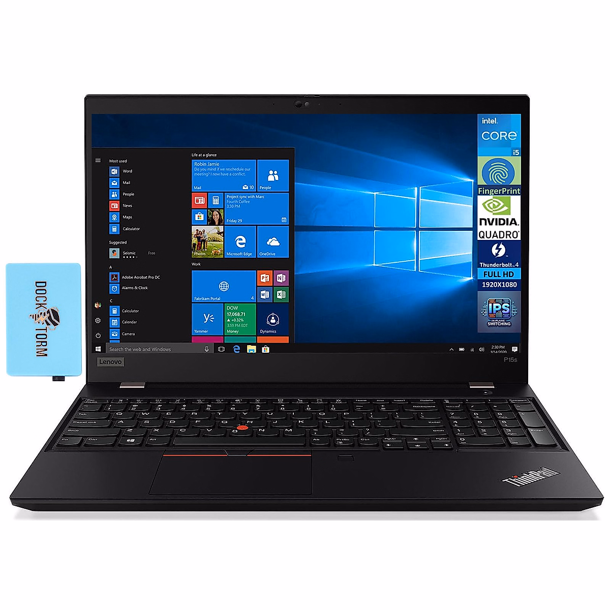 Newest 2022 Lenovo ThinkPad P15s Gen 2 15.6" FHD 60Hz IPS Display Laptop (Intel i5-1135G7 4-Core, 24GB RAM, 512GB PCIe SSD, Quadro T500, Fingerprint, WiFi 6, BT 5.2, HD Webcam, Win 11 Pro) with Hub