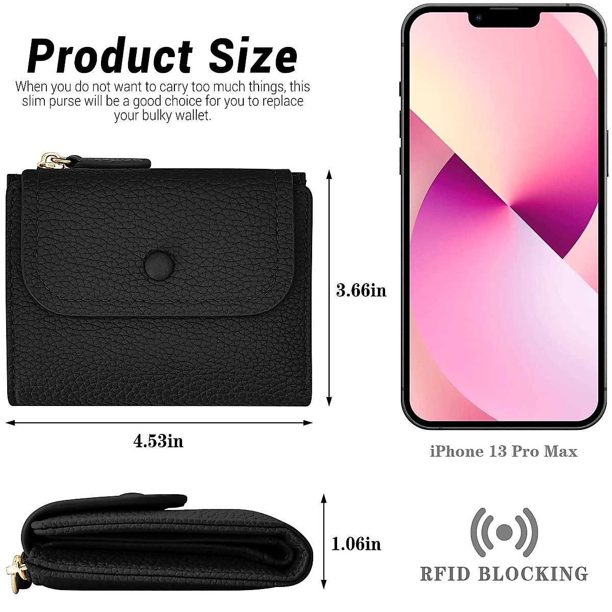 YINHEXI Wallet for Women, Womens Wallet Card Holder, Small Bifold RFID Blocking Purse, Cute Small Leather Pocket Wallet for Women, Girls, Ladies Mini Short Purse