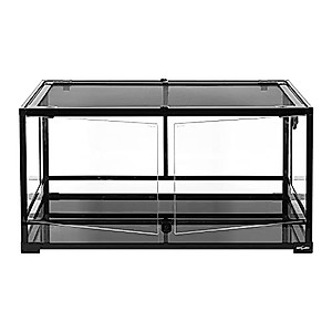 REPTI ZOO Newly 67 Gallon Reptile Glass Terrarium, 2 in 1 Use 36" x 24" x 18" Knock-Down Reptile Habitat Tank with Double Hinge Door & Screen Ventilation Large Reptile Terrarium