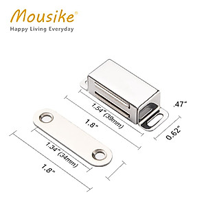 Mousike Cabinet Magnets Magnetic Door Catch Stainless Steel Door Magnet for Kitchen Bathroom Cupboard Wardrobe Closet Closures Cabinet Door Drawer Latch 20 lbs(10Pack)
