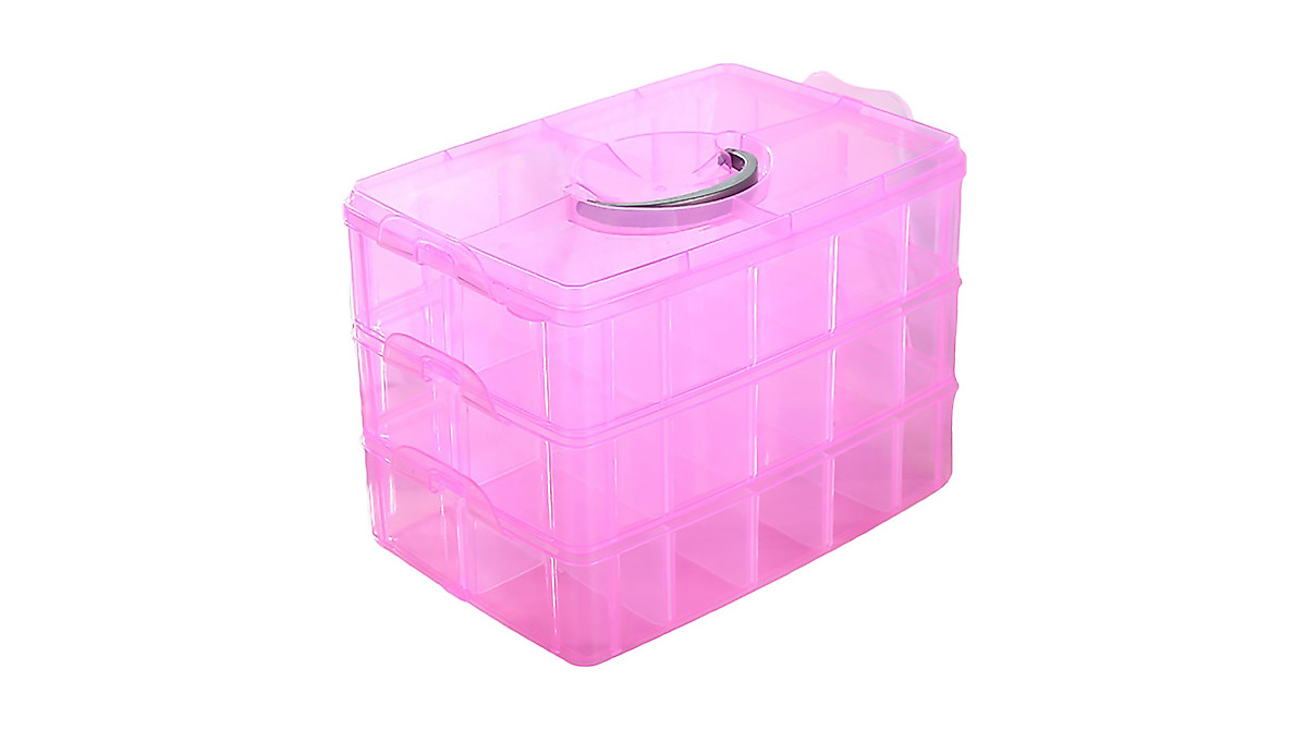 ZLY 3-Tier Jewelry Box Organizer - 30 Adjustable Grids