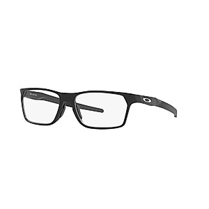 Oakley Men's Ox8032 Hex Jector Rectangular Prescription Eyewear Frames, Satin Black/Demo Lens, 55 mm