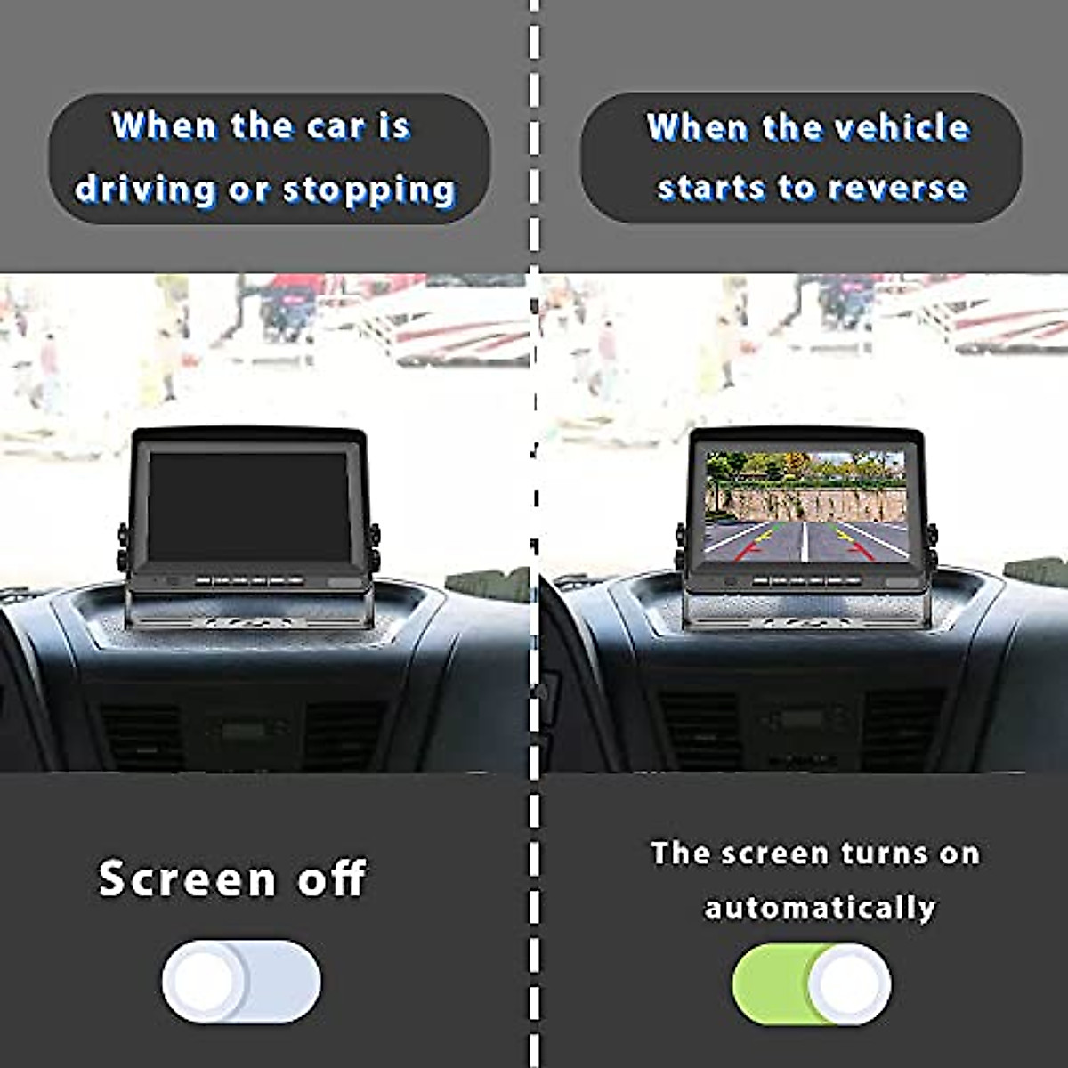 Dual Backup Camera System 8 Inch Monitor with 65FT Video Cable, AHD 1080P Night Vision Waterproof Rear View Cam for Truck/Trailer/Semi-Trailer/Box Truck/RV/Pickup Truck 12-24V