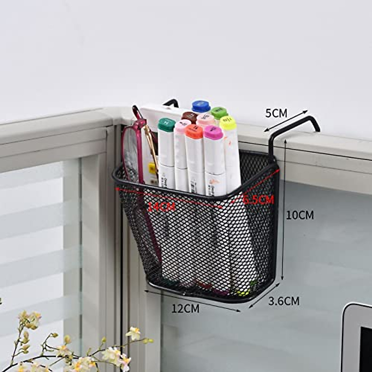kekafu 2Pcs Office Desktop Storage Organizer Shelf Baskets Iron Wire Desk Sundries Storage Rack Office Cubicles Hanging Basket Shelf Corner Hanging Shelf Iron Basket