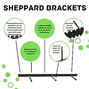 Heavy Duty Floating Shelf Bracket - 1 1/4 backplate - 9 sizes - 3/4 Rod Diameter - 4, 6, and 9 inch rod length